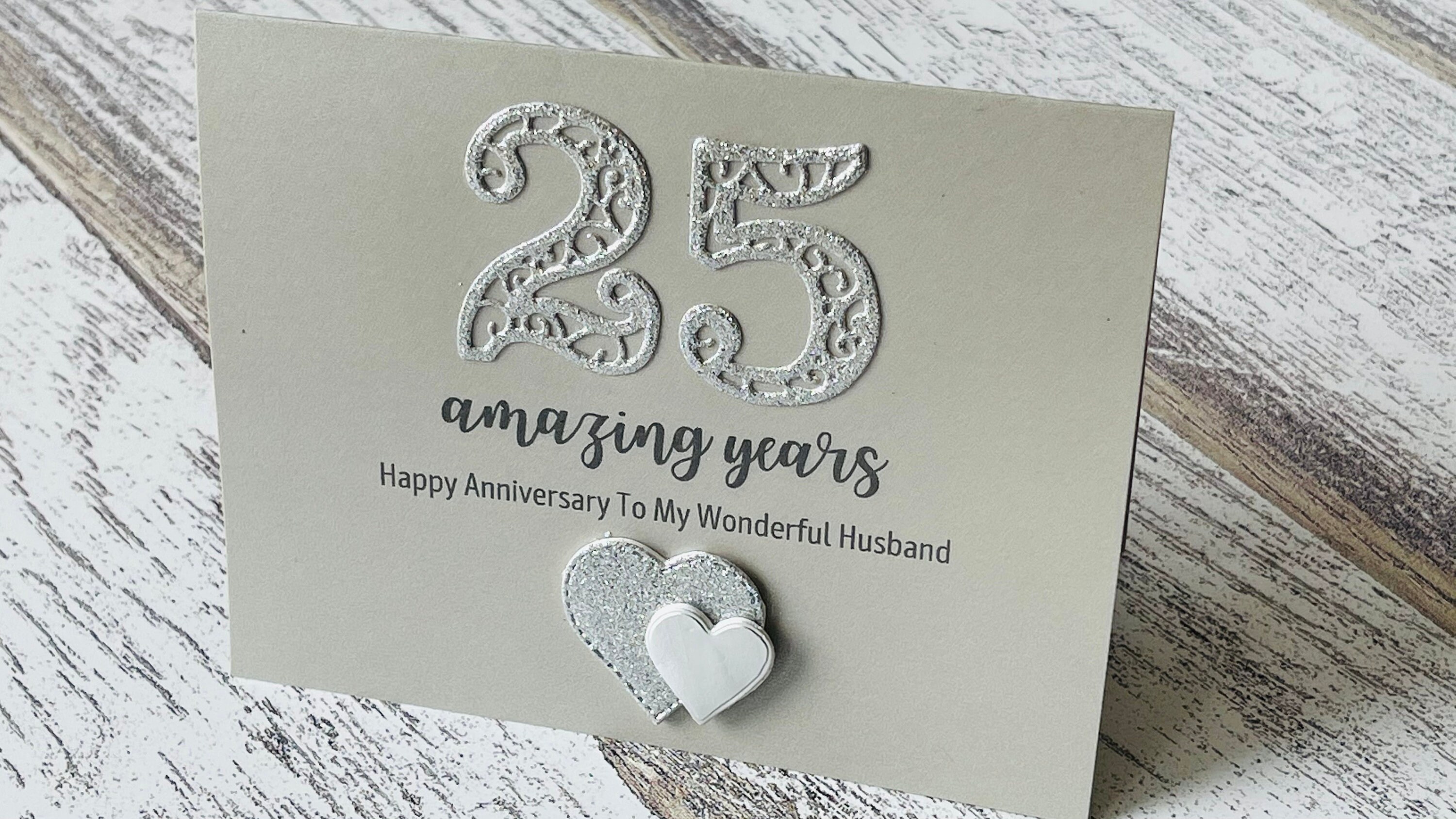 Silver Wedding Anniversary Card Silver Anniversary Card for - Etsy Canada