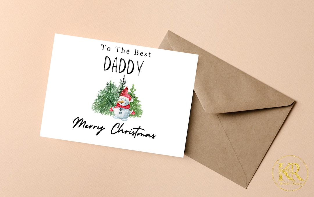 To the Best Daddy Merry Christmas Card, Dad Christmas Card, Cute Dad ...