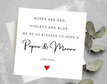 Grandma, Grandpa Valentines Card, Personalised Grandparents Valentine's ...