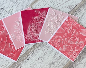 Set of 5 ~ Handmade Note Cards ~ Thank You ~ Blank A2 Embossed Greeting ...