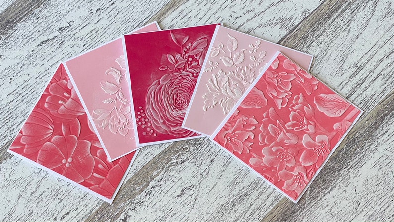 Embossed Note Card Blank 3D, Embossed Notecard All Occasions, Embossed ...