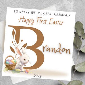 Personalised Great Grandson First Easter Card, Grandson 1st Easter ...