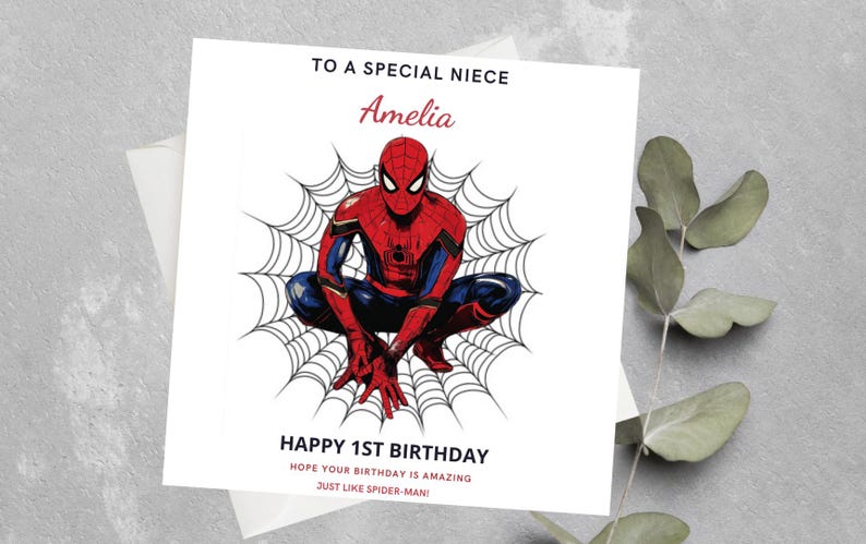 Personalised Spider-man Birthday Card, Superhero Birthday Card ...