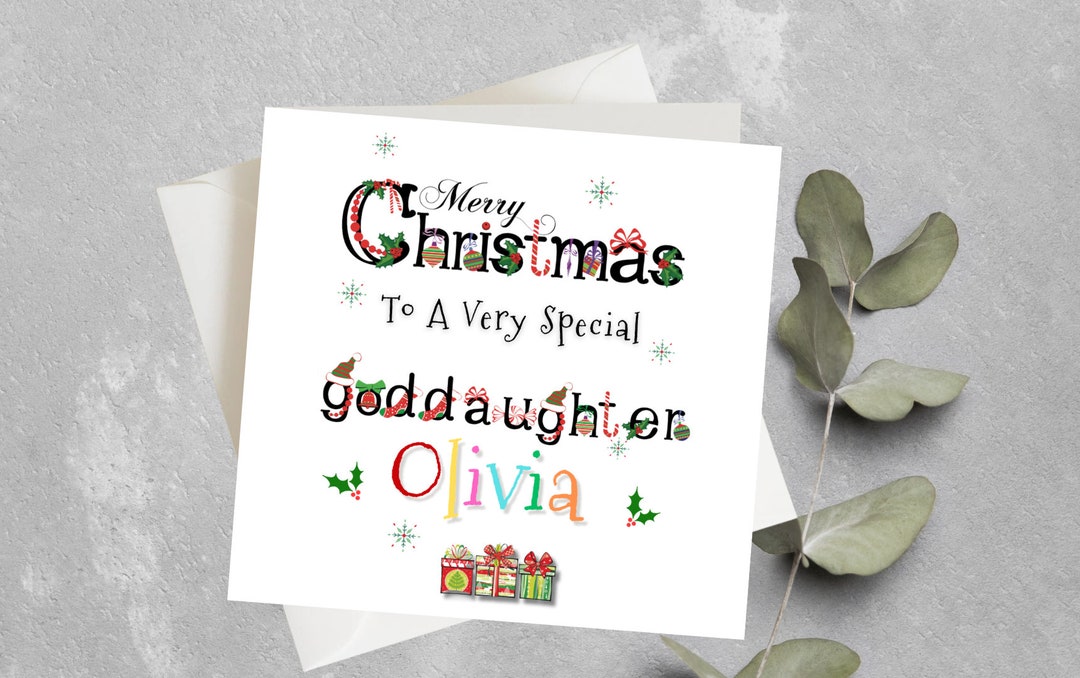 Personalised Christmas Card for Godddaughter, Daughter, Granddaughter ...