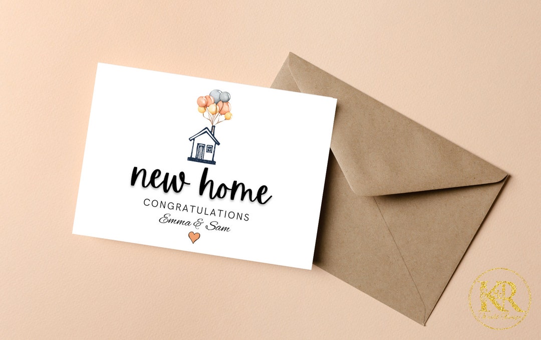 Custom New Home Card, Personalised Congratulations on Your New Home ...