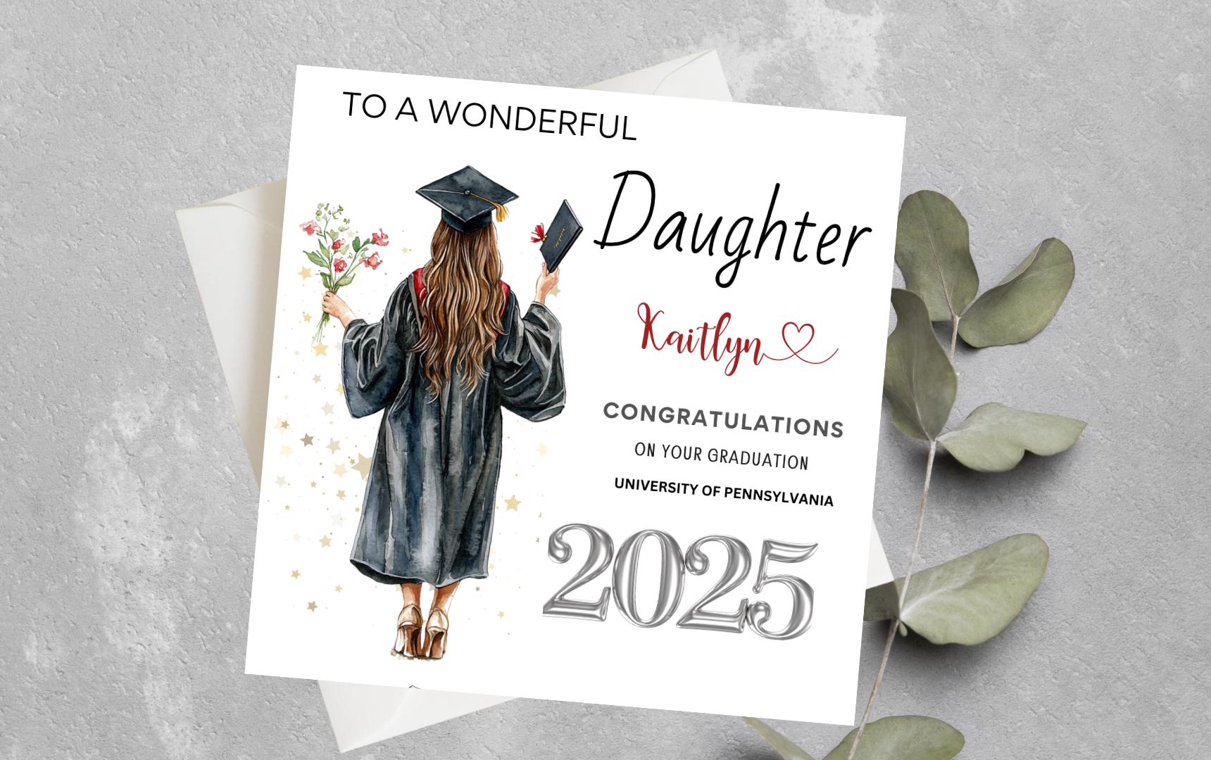 Personalised Granddaughter Graduation Card With Cap, University ...
