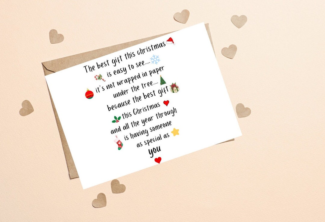 Cute Christmas Poem Card, Funny Personalised Christmas Card, Boyfriend ...