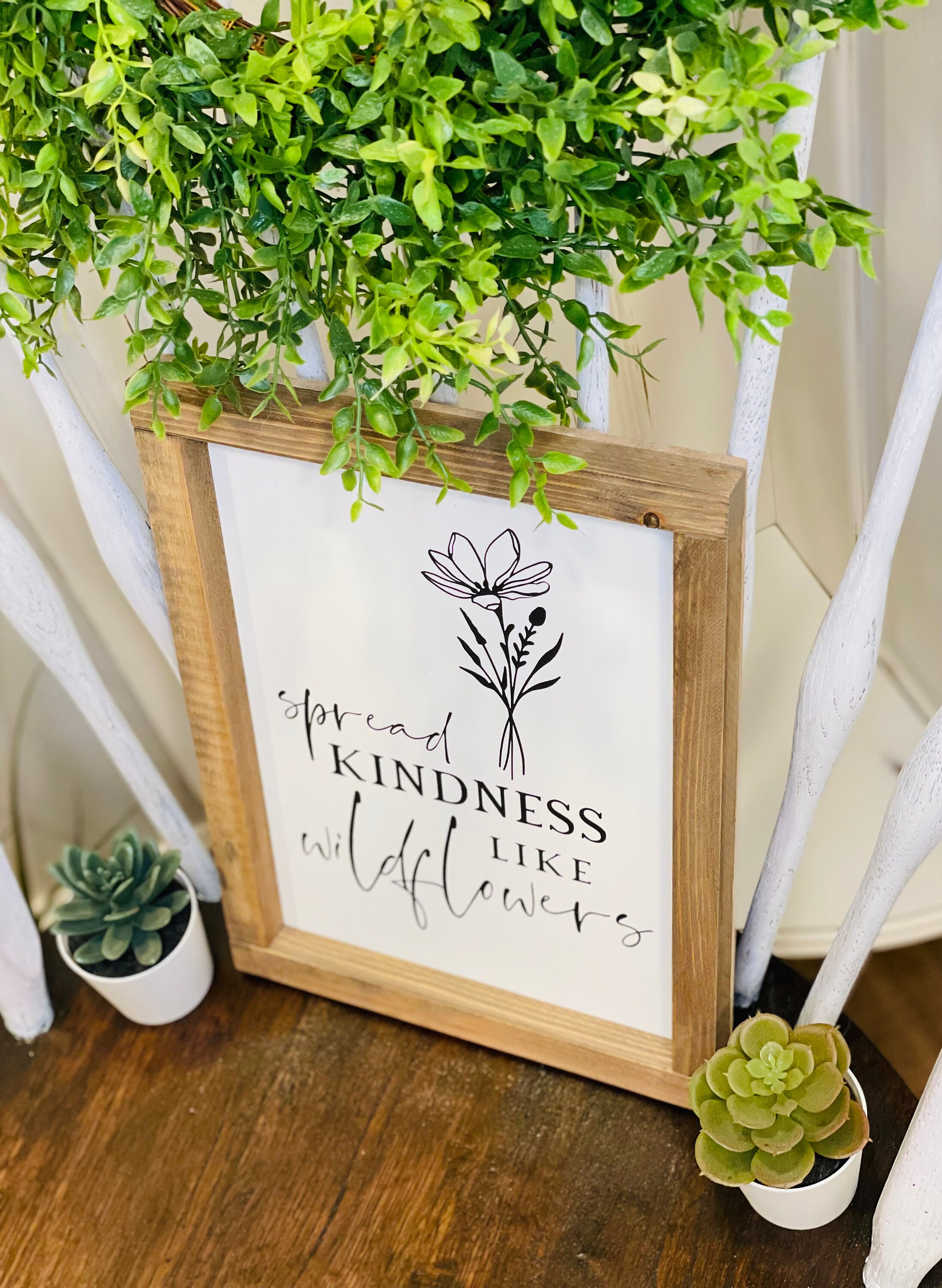 Spread Kindness Like Wildflowers Farmhouse Sign Flower | Etsy
