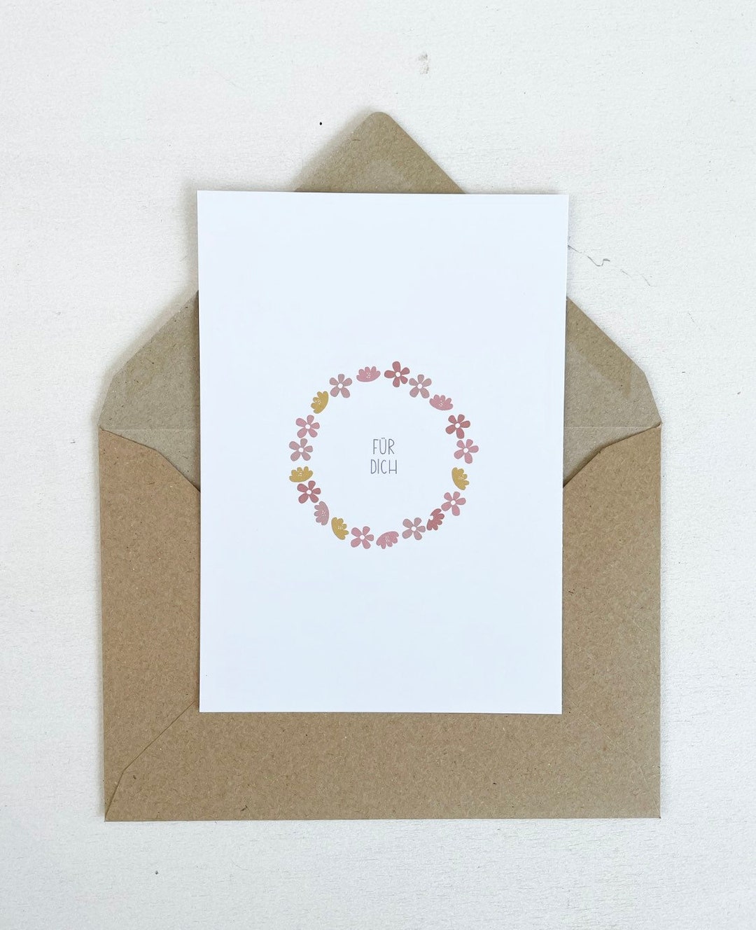 Postcard Wreath Flowery for You - Etsy