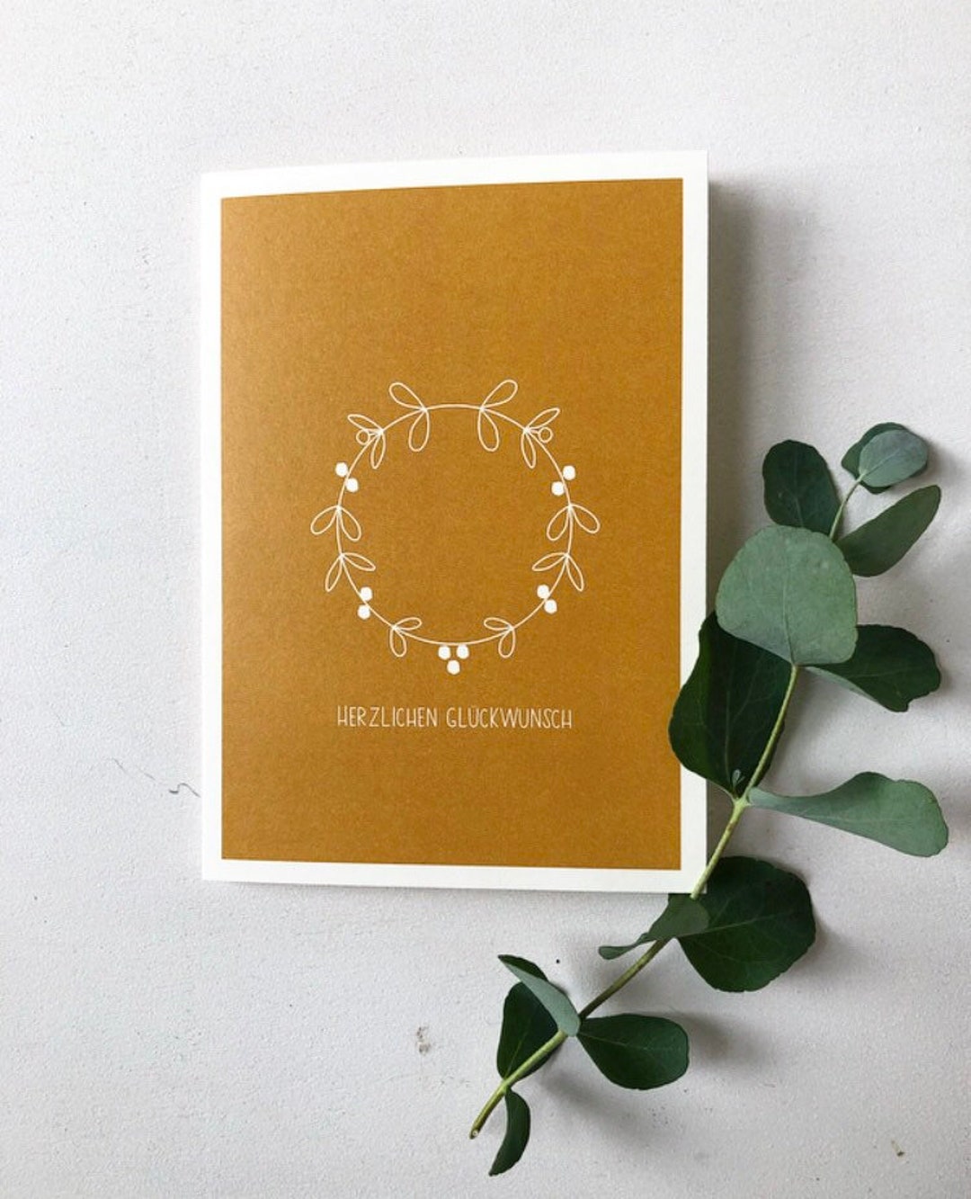 Card Folding Card "congratulations" Wreath Yellow - Etsy