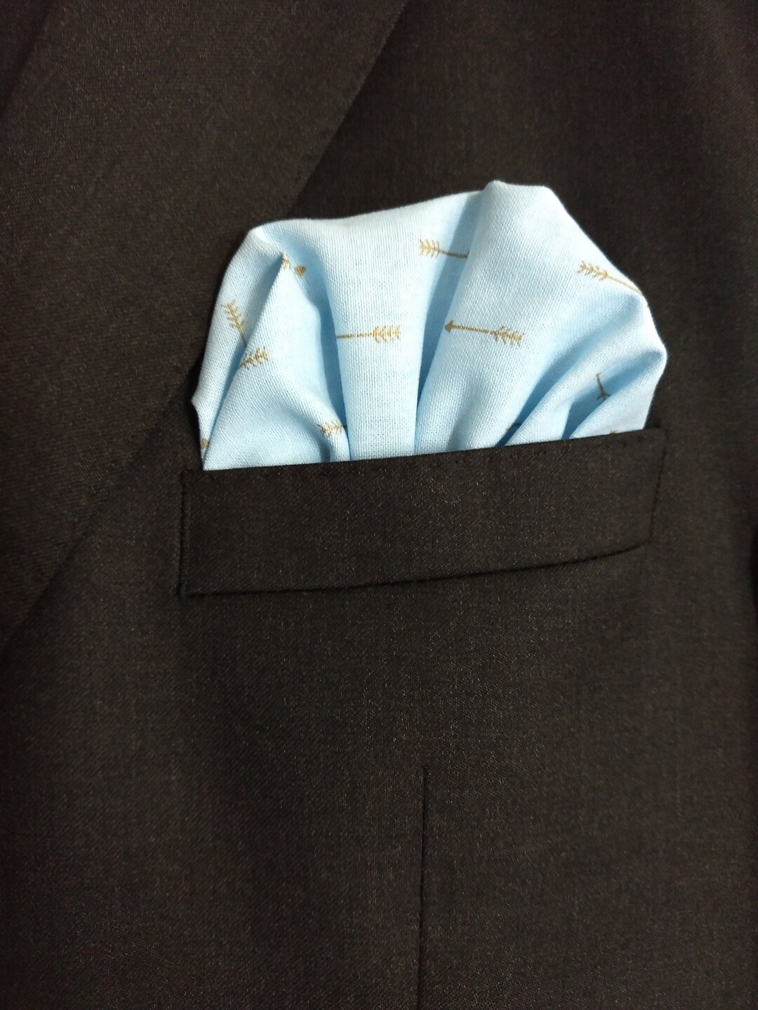 Pre-folded Pocket Square in Classic Blue Oxford Pouf - Etsy