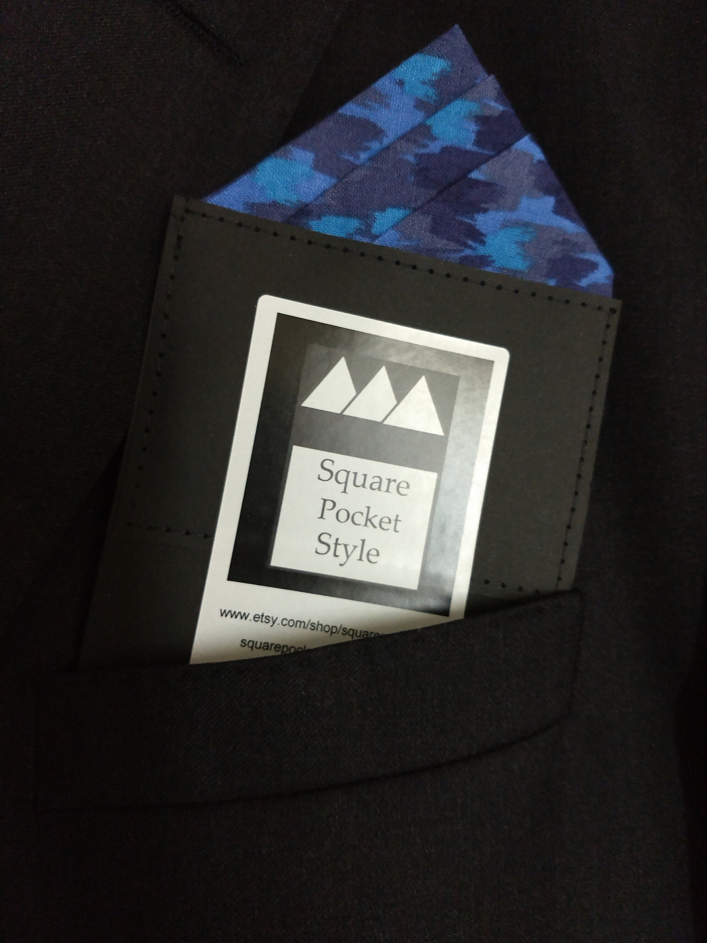 Pre-folded Pocket Square in Shades of Blue - Etsy