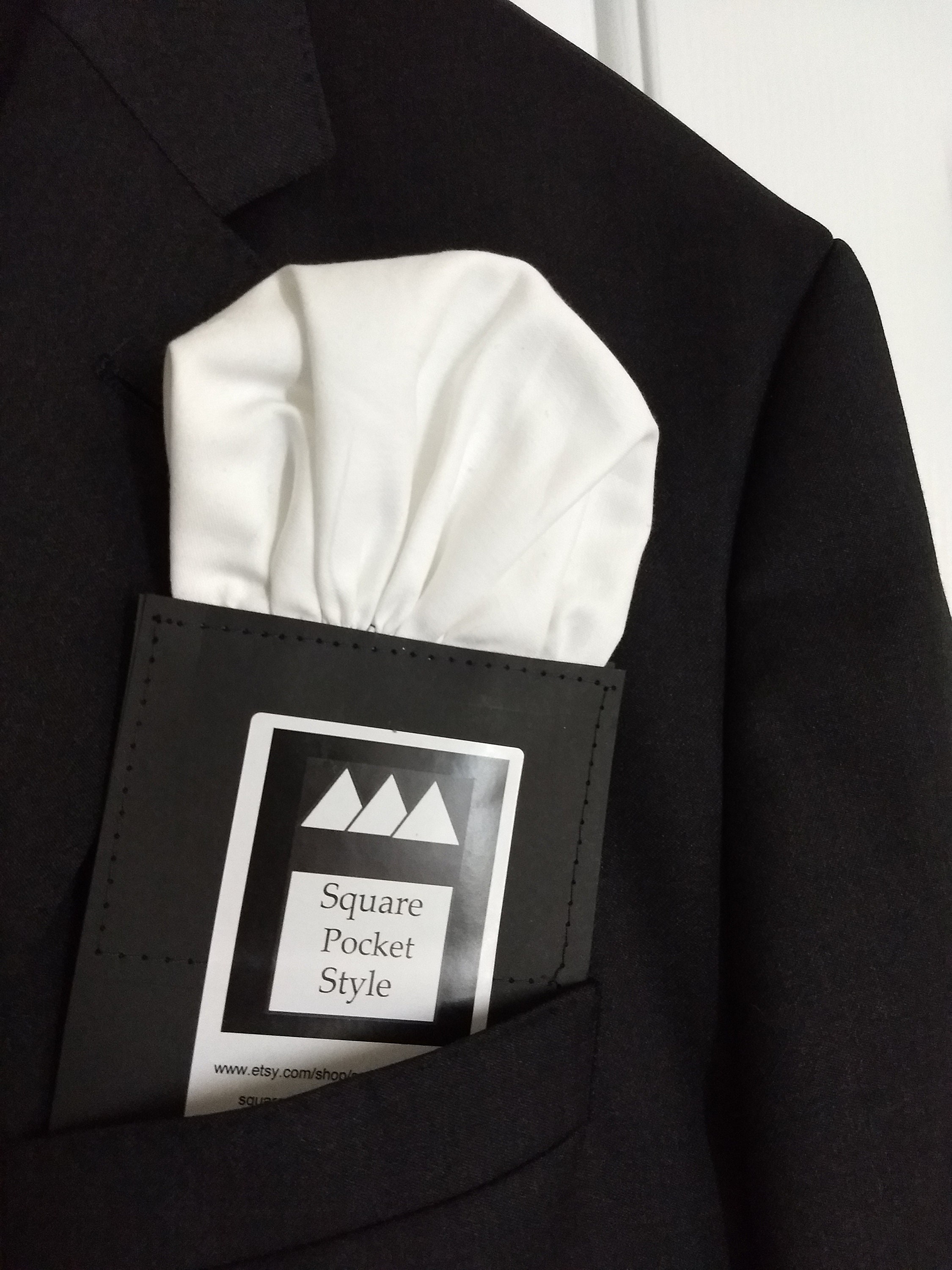 Pre-folded Pocket Square in Classic White Pouf - Etsy