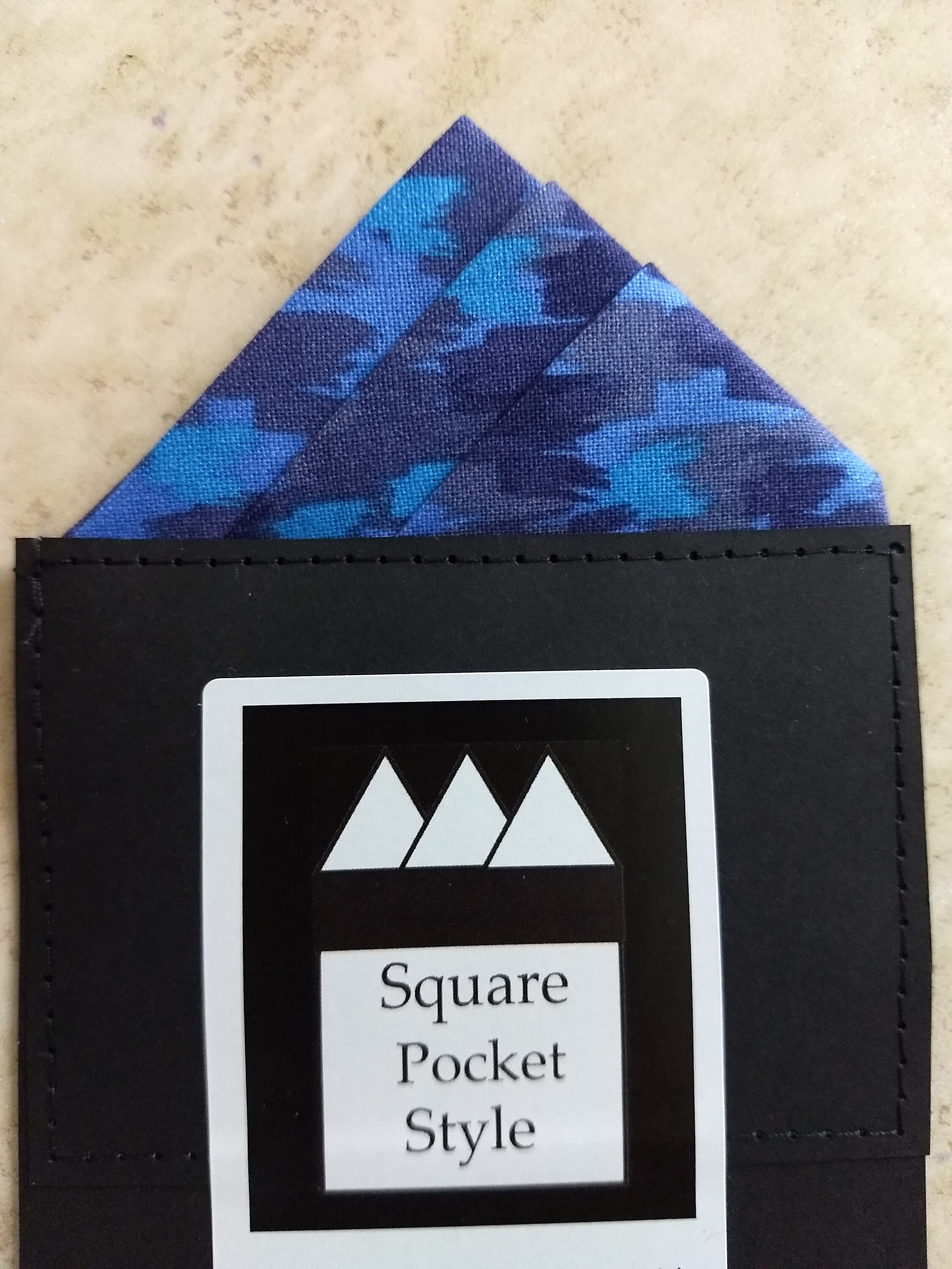 Pre-folded Pocket Square in Shades of Blue - Etsy