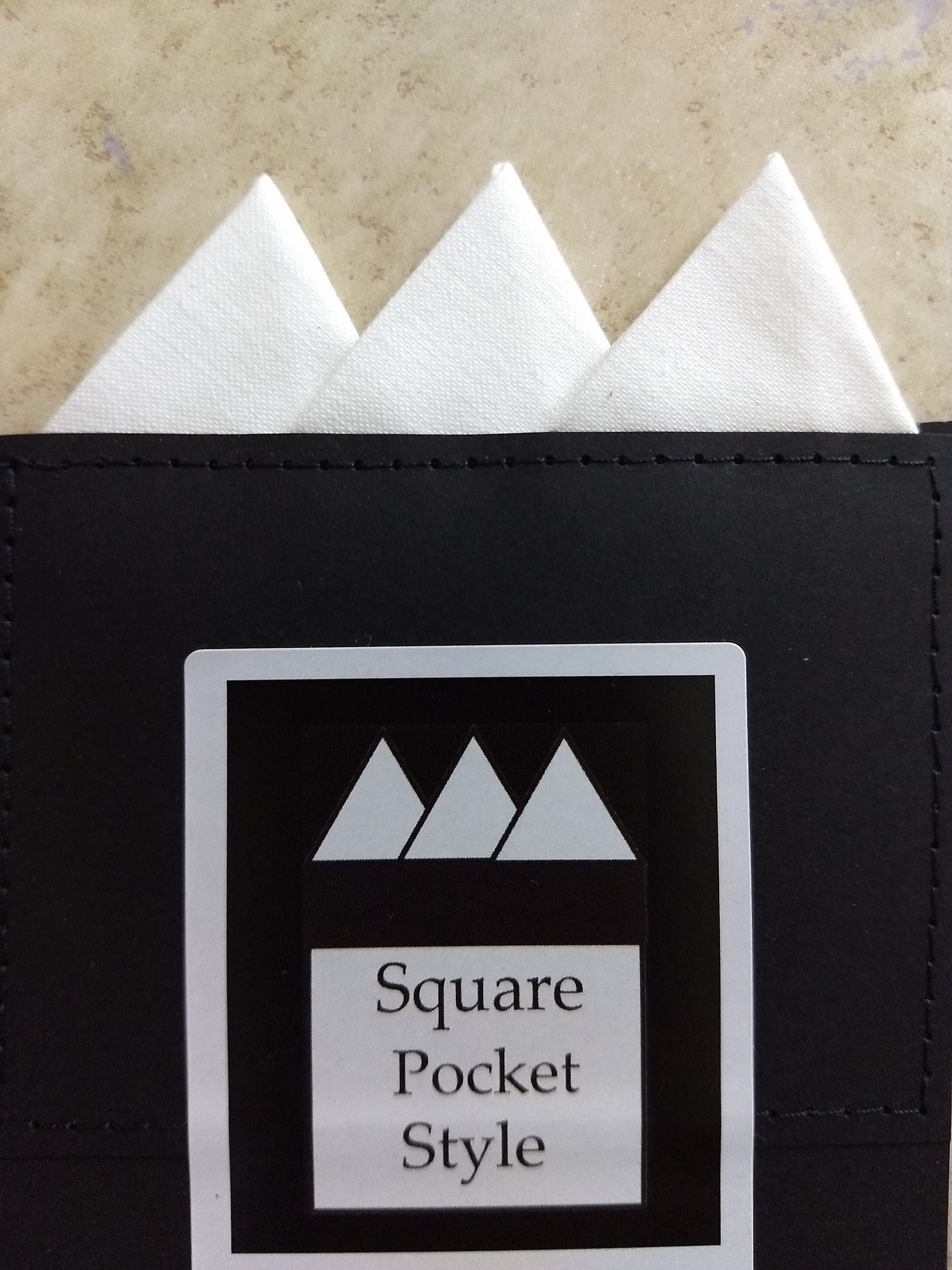 Pre-folded Pocket Square in Three Points of Classic White - Etsy