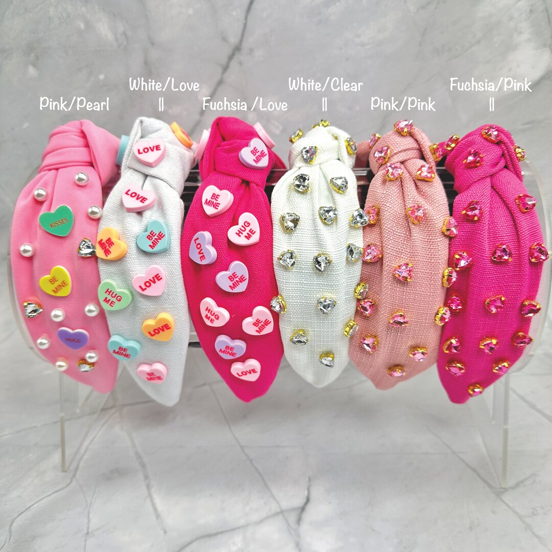 Padded Knotted Pink Headbands, Women Girl Headbands, Pink Headbands ...
