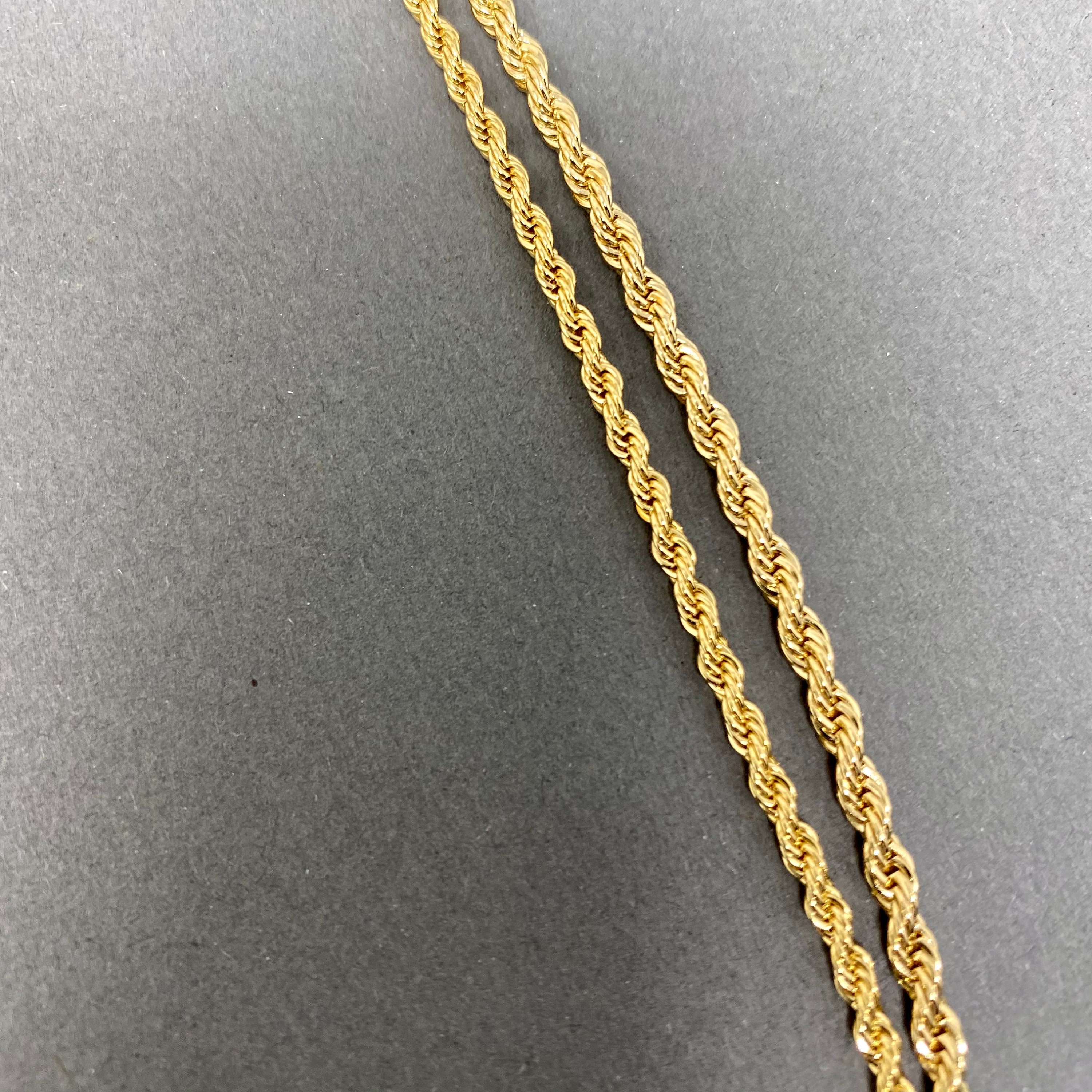 14K Gold Plated Rope Chain 9161820 Gold | Etsy