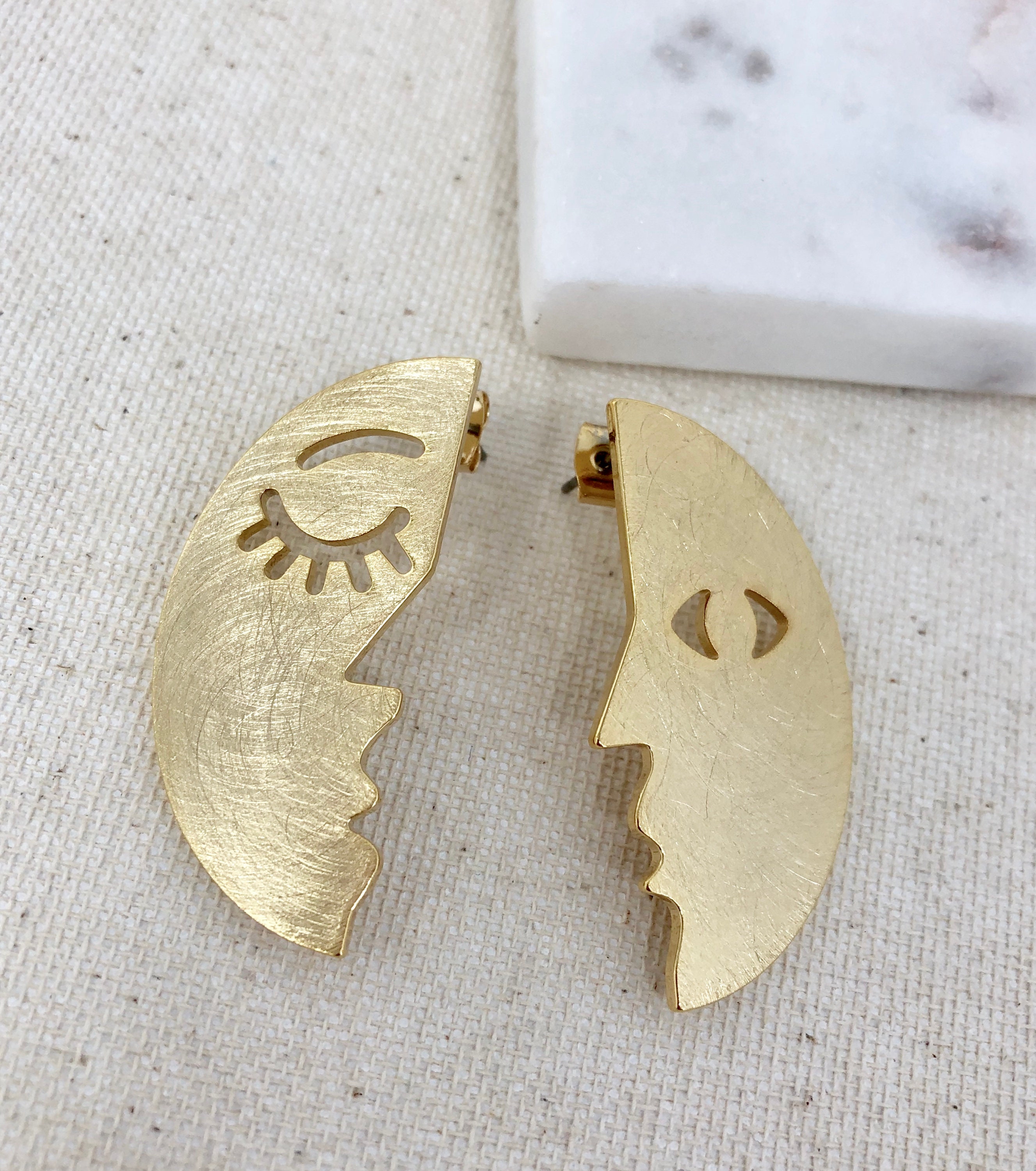 Buy Face Earrings Abstract Earrings gold Picasso Face Earrings Statment Minimal Earrings Artistic Earrings stud Earrings Online in India Etsy