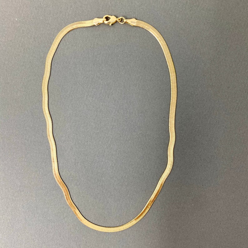 18K Gold Filled Chain Necklace, Gold Snake Chains, Snake Choker ...