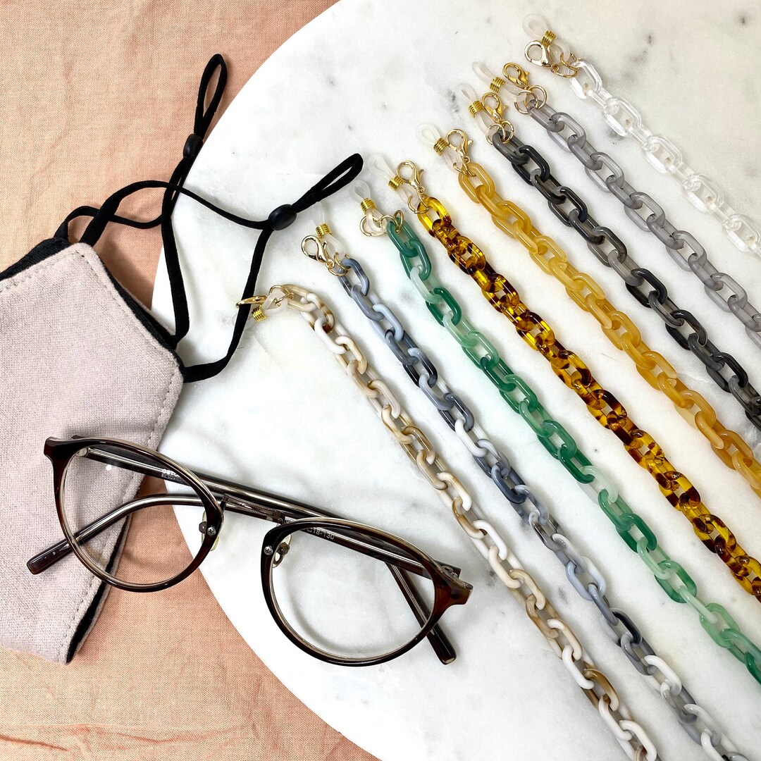 Face Mask Chain, Face Mask Lanyard, Eyeglass Chain, Tortoise Shell Face ...