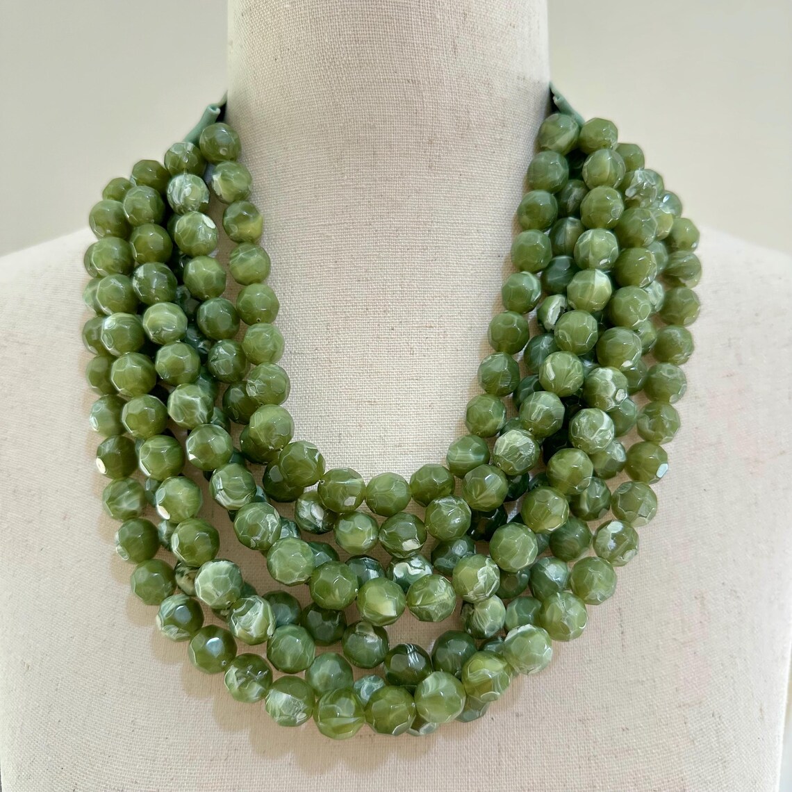 Multi Resin Beaded Magnetic Statement Necklace, Layered Multi Beaded ...