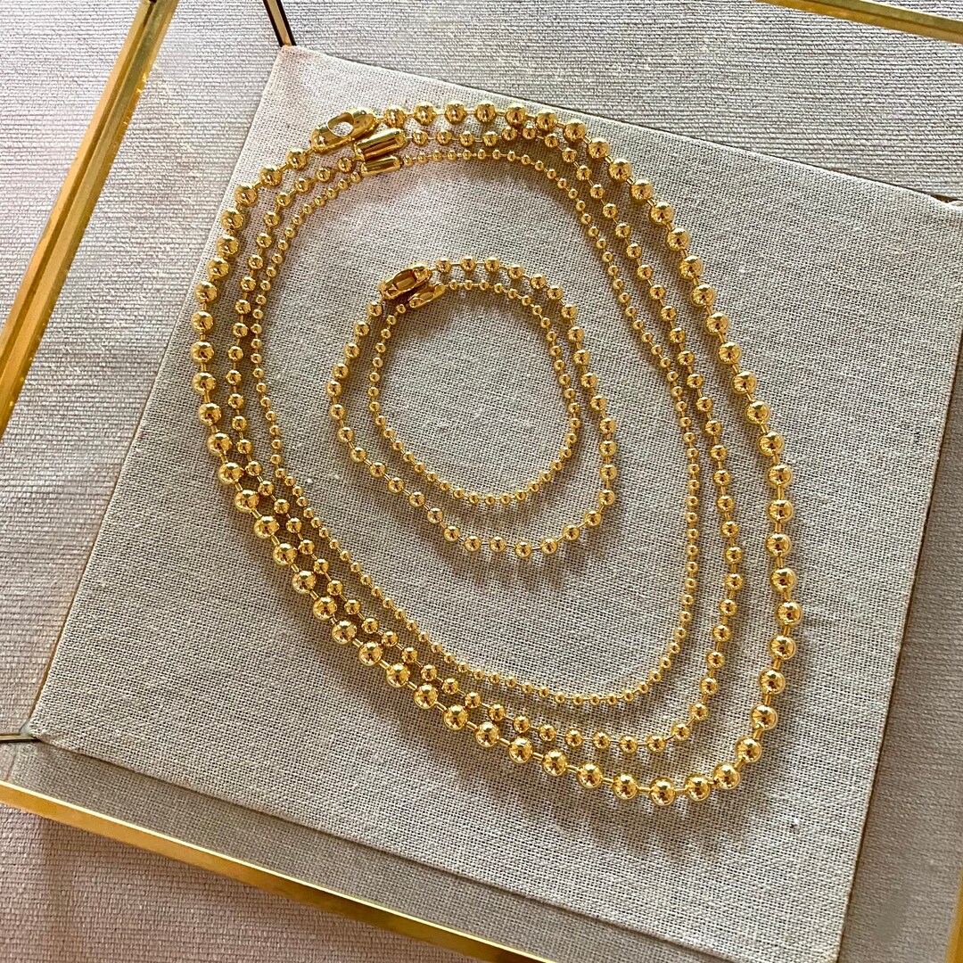 3mm, 4.5mm, 6mm Brass Ball Chain, Ball Bead Bracelet Anklet Necklace ...