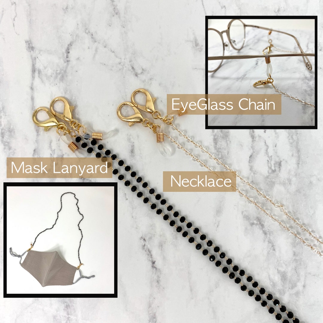 Glass Beads Mask Chain, Face Mask Lanyard, Eyeglass Chain, Crystal Mask ...