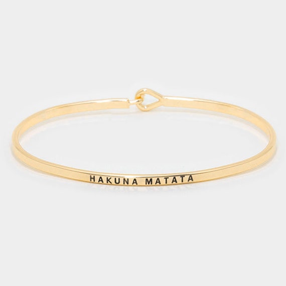 HAKUNA MATATAInspirational Bracelet Message Engraved | Etsy