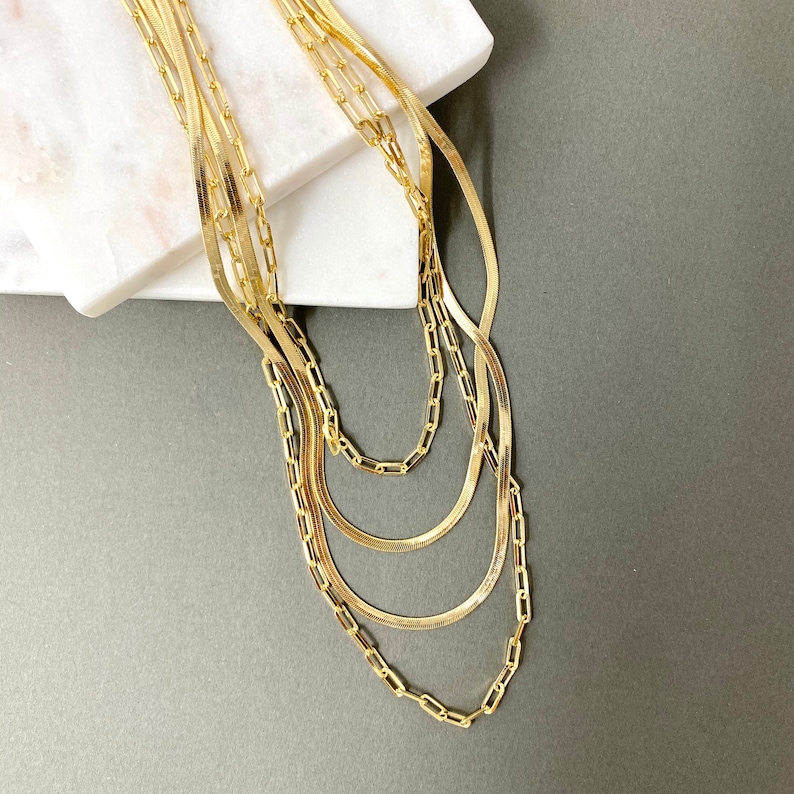 18K Gold Filled Chain Necklace Gold Snake Chains Snake - Etsy