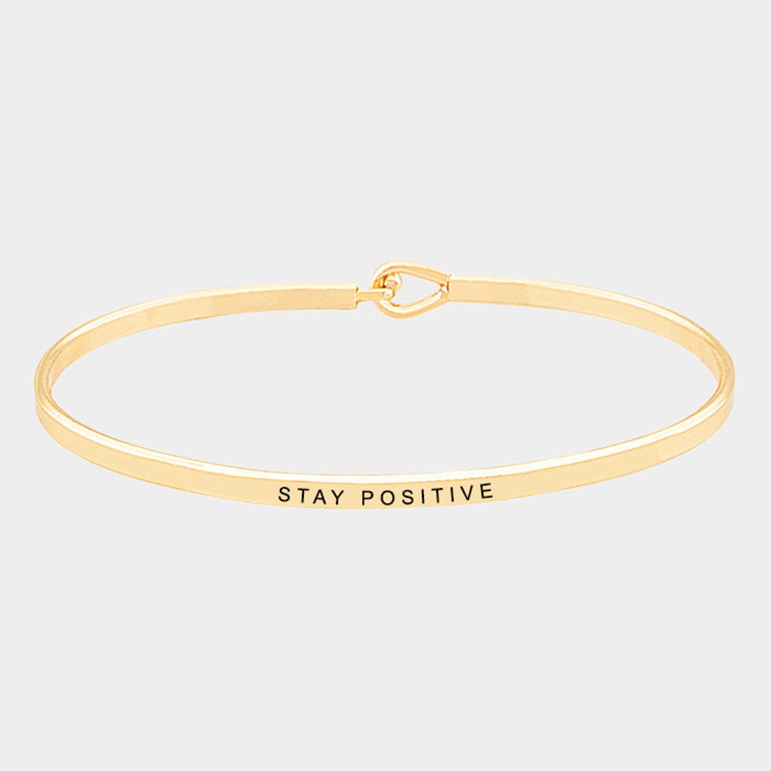 Personalized Bracelet,inspirational "stay Positive" Cuff Bracelet ...