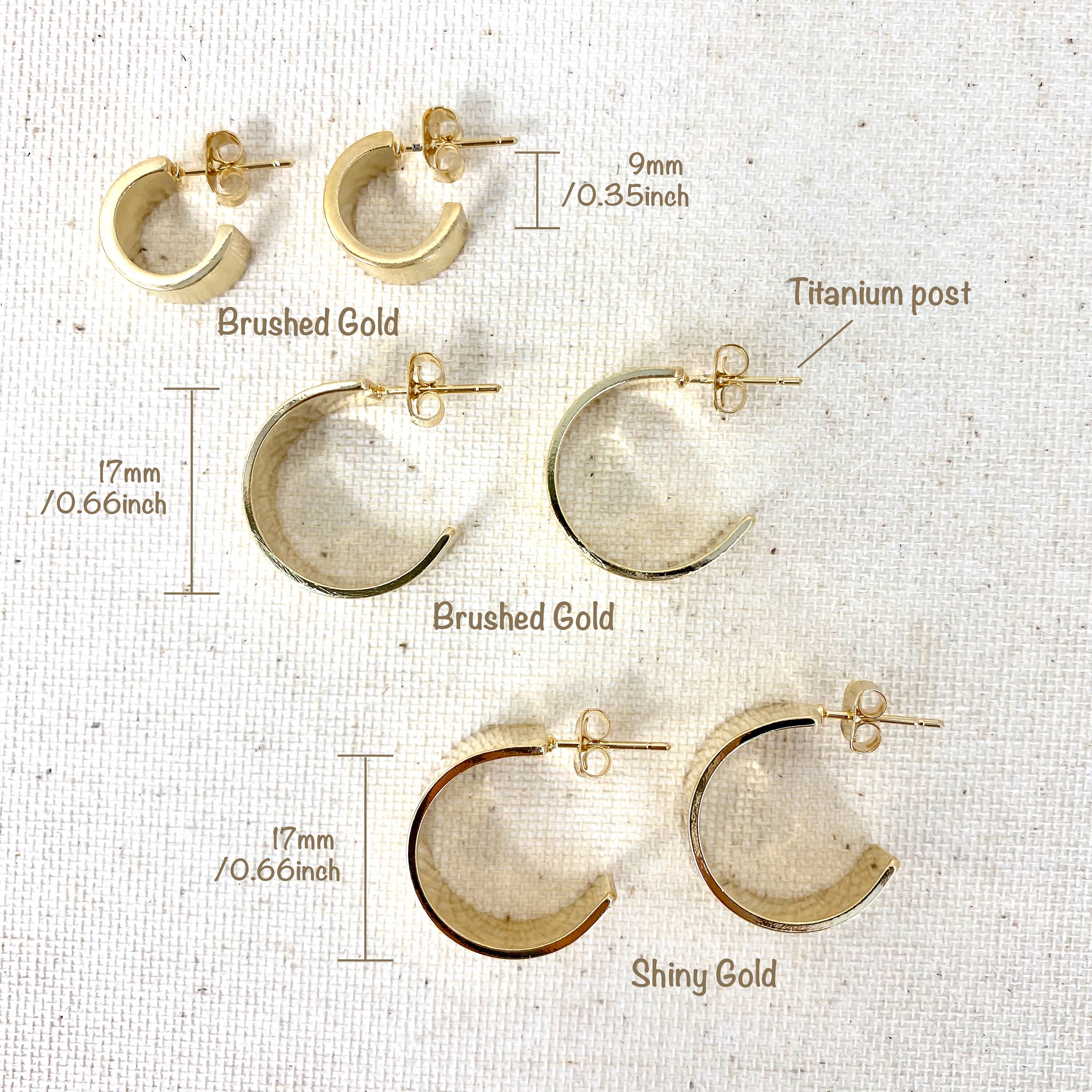 9mm Metal Hoop Earrings Modern Hoops Circle Simple Hoop - Etsy