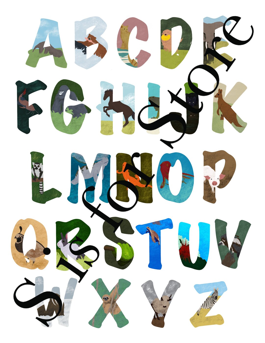 Animal Alphabet - Etsy