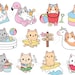 Household Chores Clipart Funny Cats Clipart Kawaii Cute Kitty Icons ...