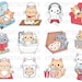 Household Chores Clipart Funny Cats Clipart Kawaii Cute Kitty Icons ...
