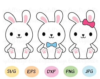 Rabbit SVG. Cricut Cut Files Layered. Silhouette Files. PNG - Etsy