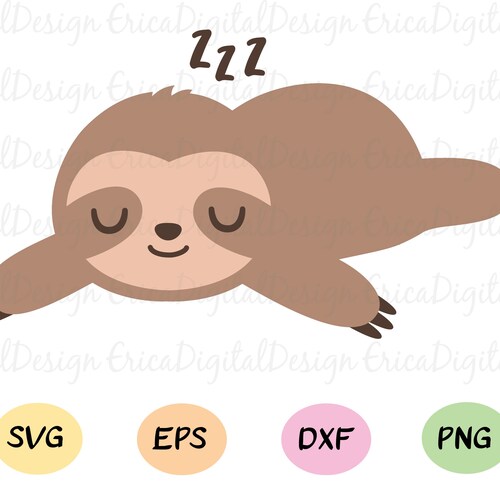 Sloth Clipart Cute Sleeping Sloths Clip Art Kawaii Hanging - Etsy Hong Kong