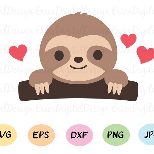 Sloth SVG Bundle Cute Baby Sloth Cutting File Funny Lazy | Etsy
