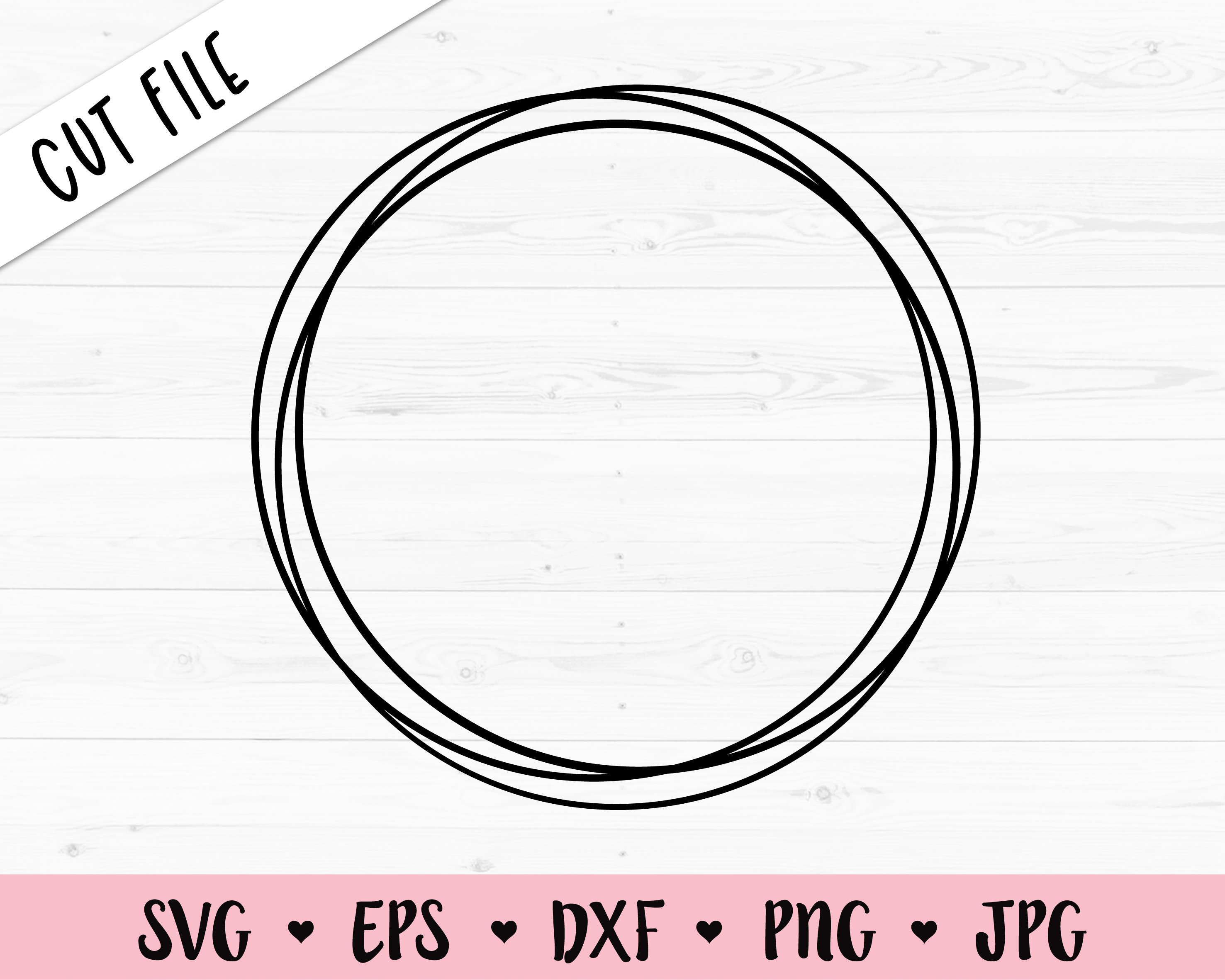 Circle Frame SVG Scribble Round Monogram Frame Cut File Wedding ...