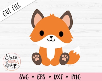 Fox Outline SVG Cute Fox Cut File Baby Shower Boy Girl Shirt - Etsy