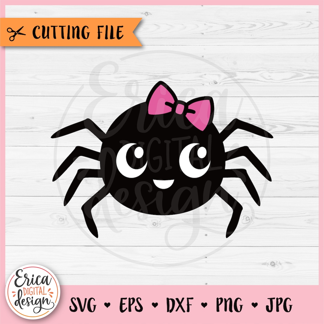 Cute Spider Layered SVG Cut File Cricut Silhouette Cute Spider With Bow ...