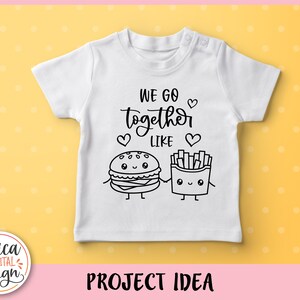 Hamburger Fries in Love SVG Cut File Cricut Silhouette Perfect Match ...