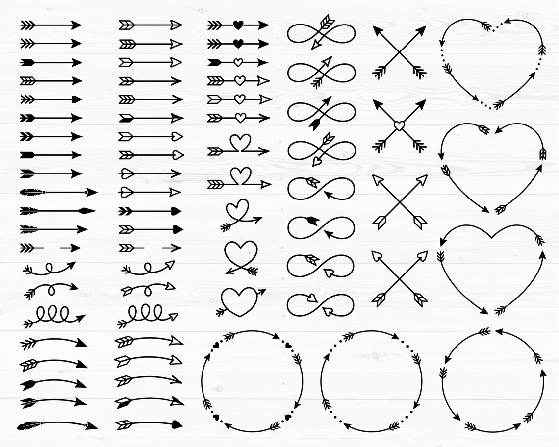 Arrow SVG Cut File Bundle Arrow Clipart Crossed Arrows - Etsy