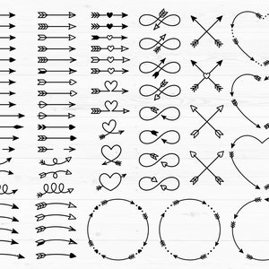 Arrow SVG Cut File Bundle Arrow Clipart Crossed Arrows Monogram Frame ...