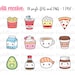 Perfect Match Kawaii Clipart Set Cute Food Clip Art Friendship Best ...