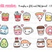 Perfect Match Kawaii Clipart Set Cute Food Clip Art Friendship Best ...
