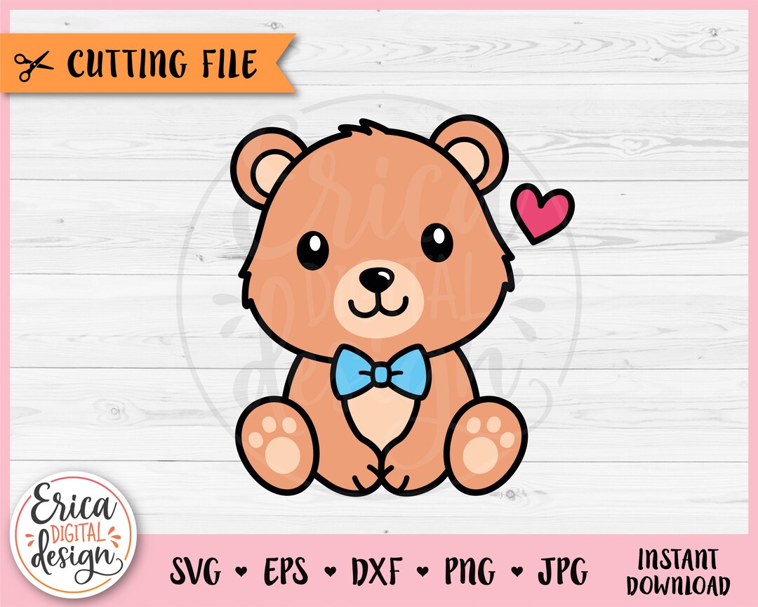 Baby Bear Layered SVG Cut File for Cricut Silhouette Cute Bear Clipart ...
