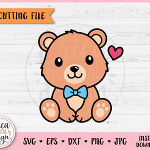 Baby Bear Layered SVG Cut File for Cricut Silhouette Cute Bear Clipart ...