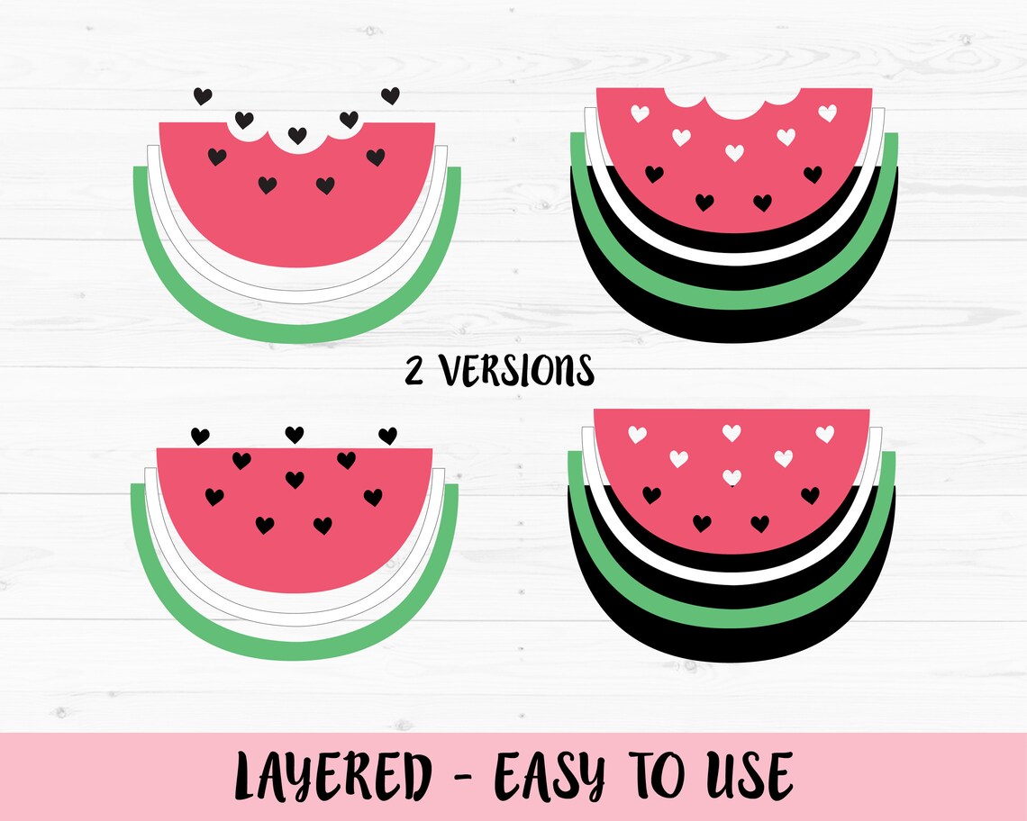 Watermelon SVG Watermelon Slice Cut File Cute Fruit Bitten Watermelon ...