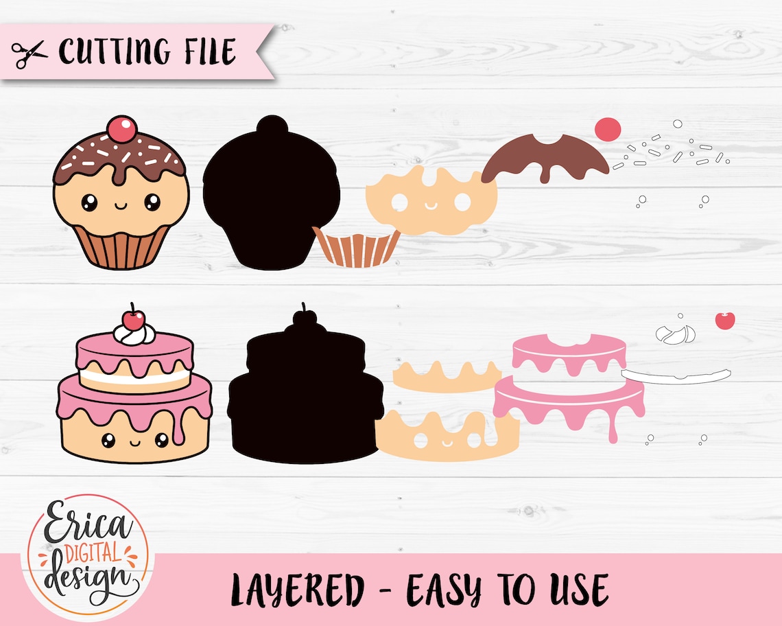 Sweets SVG Bundle Candy Layered Cut File Cricut Silhouette - Etsy