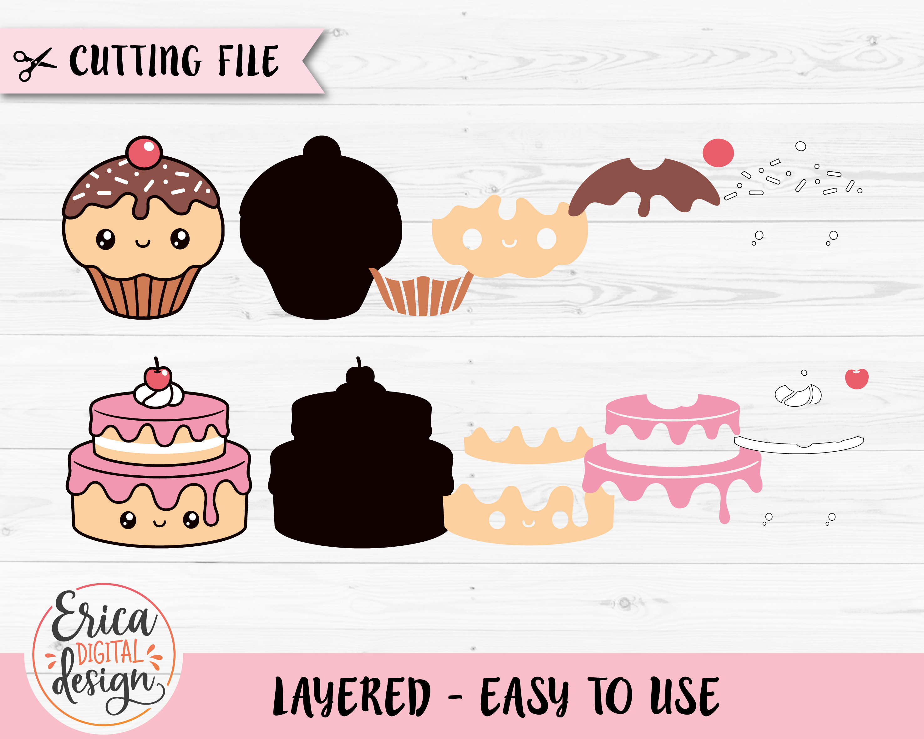 Sweets SVG Bundle Candy Layered Cut File Cricut Silhouette - Etsy
